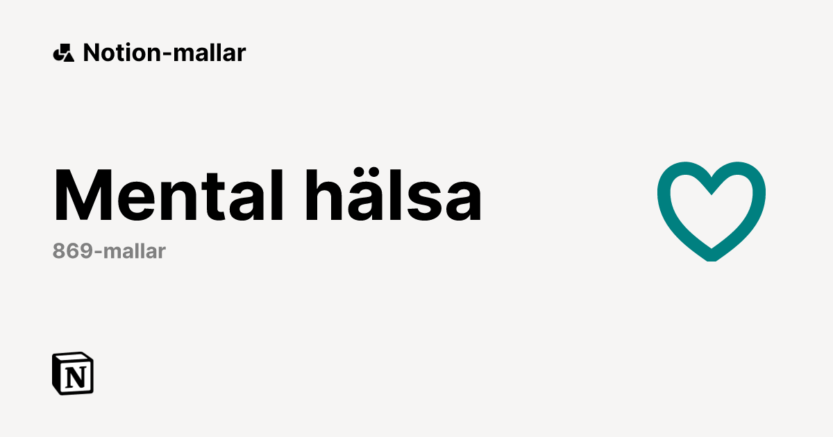 Kostnadsfria Mental hälsa-mallar från Notion | Marknadsplats för Notion