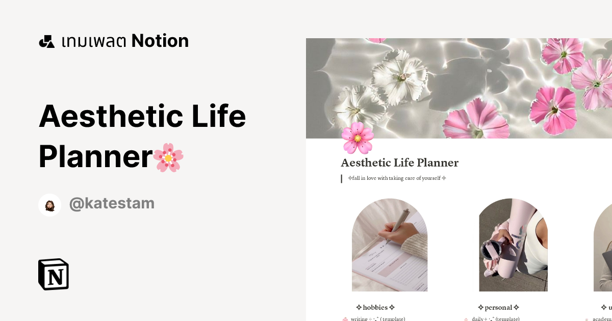 เทมเพลต Aesthetic Life Planner🌸 | มาร์เก็ตเพลส Notion
