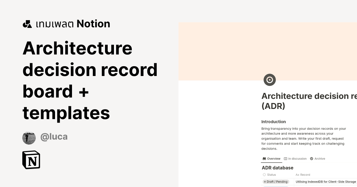 เทมเพลต Architecture decision record board + templates โดย Luca ...