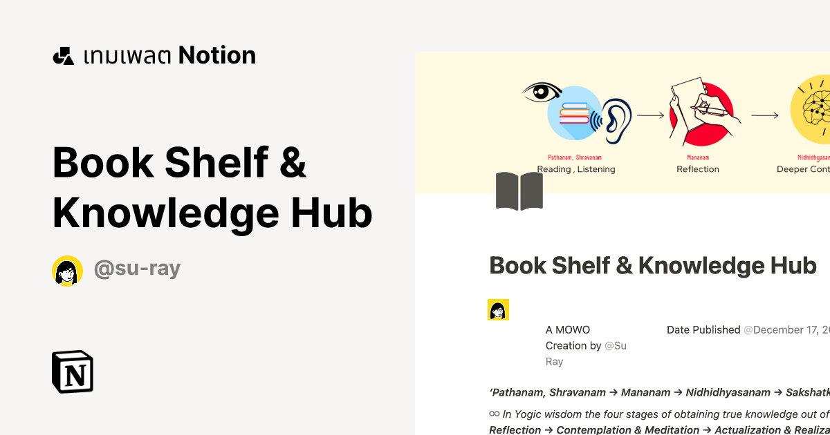 เทมเพลต Book Shelf & Knowledge Hub โดย Su Ray | มาร์เก็ตเพลส Notion