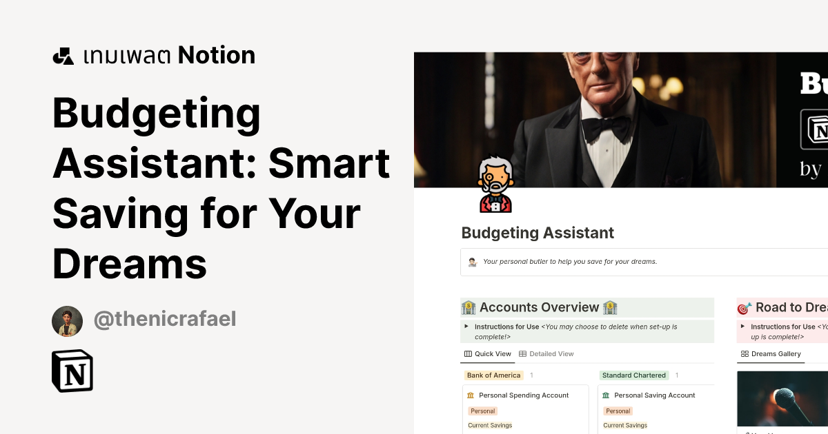 เทมเพลต Budgeting Assistant: Smart Saving for Your Dreams | มาร์เก็ต ...