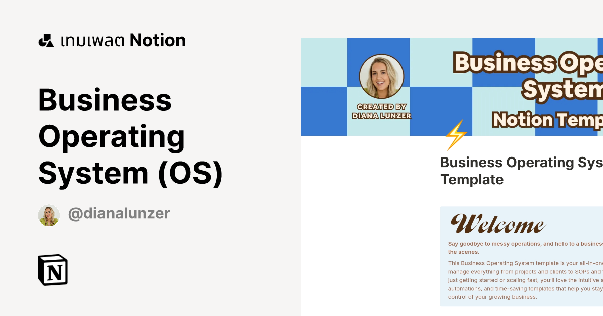 เทมเพลต Business Operating System (OS) โดย Diana Lunzer | มาร์เก็ตเพลส ...