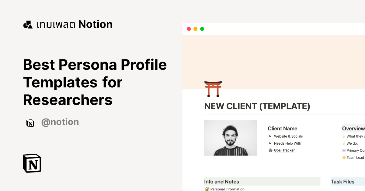 Best Persona Profile Templates for Researchers | มาร์เก็ตเพลสเทมเพลต Notion