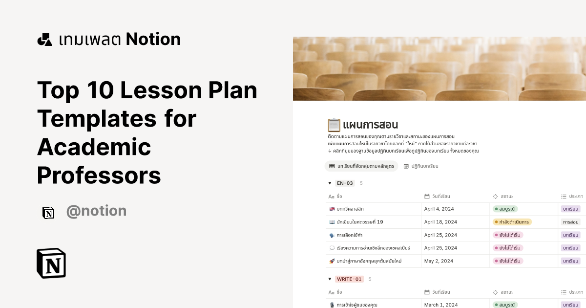 Top 10 Lesson Plan Templates for Academic Professors | มาร์เก็ตเพลสเทมเ ...