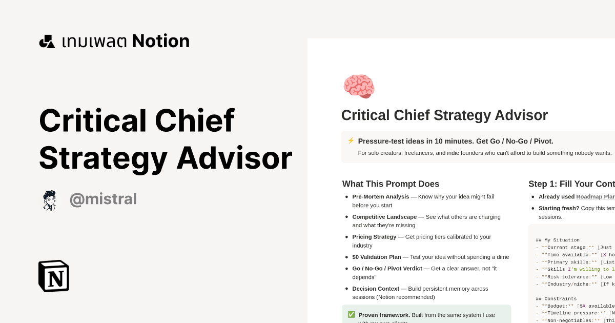 เทมเพลต Critical Chief Strategy Advisor โดย MistralCreates | มาร์เก็ต ...