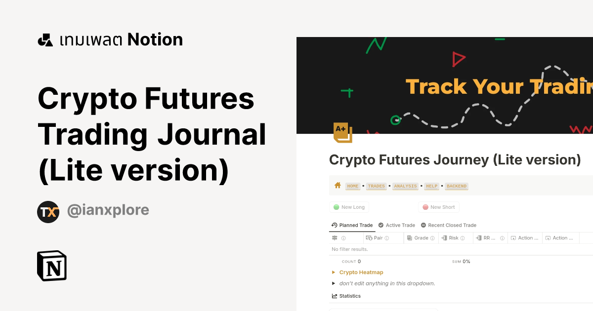 เทมเพลต Crypto Futures Trading Journal (Lite version) โดย ian Xplore ...