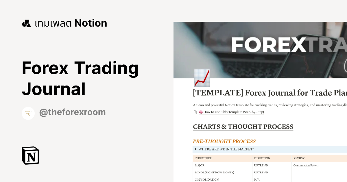 เทมเพลต Forex Trading Journal | มาร์เก็ตเพลส Notion