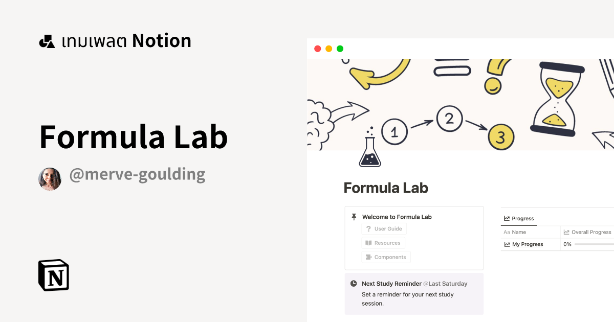 เทมเพลต Formula Lab | มาร์เก็ตเพลส Notion