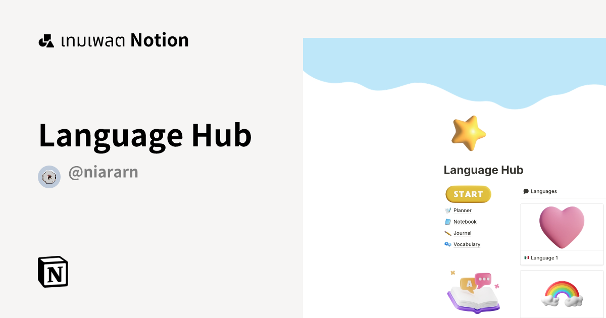 เทมเพลต Language Hub | มาร์เก็ตเพลส Notion