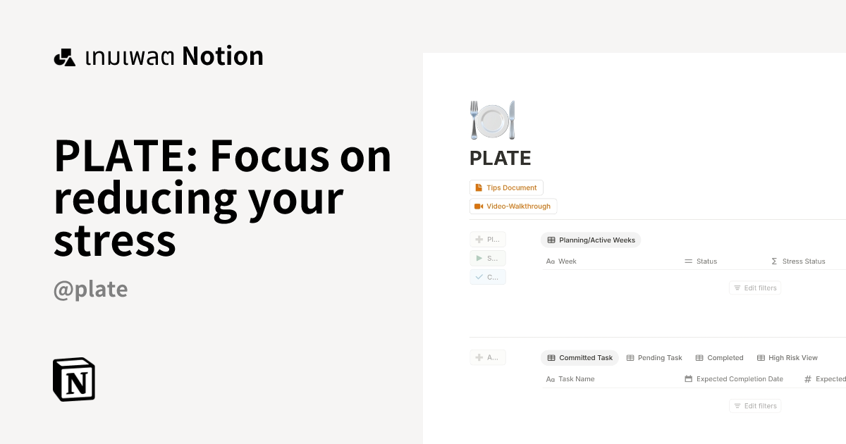 เทมเพลต PLATE: Focus on reducing your stress โดย PLATE: System for ...