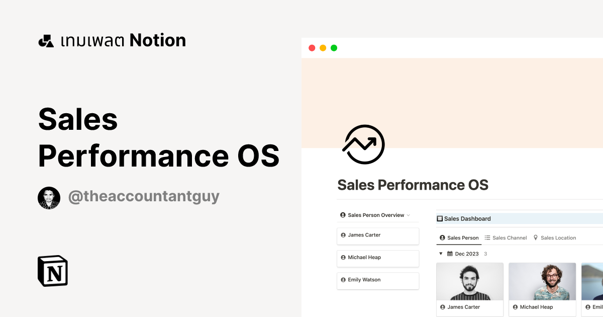เทมเพลต Sales Performance OS | มาร์เก็ตเพลส Notion