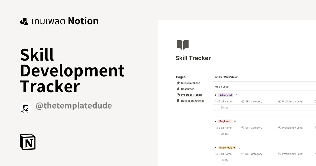 เทมเพลต Skill Development Tracker โดย That Template Dude | มาร์เก็ตเพลส ...