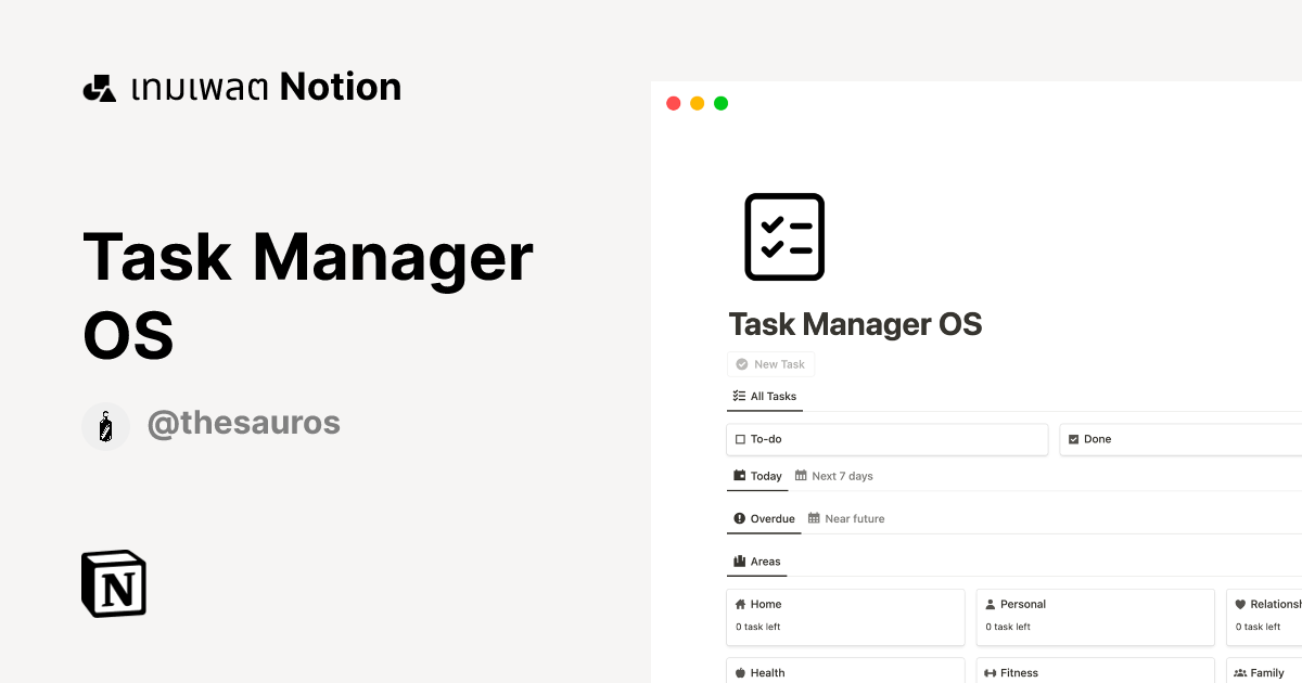 เทมเพลต Task Manager OS | มาร์เก็ตเพลส Notion