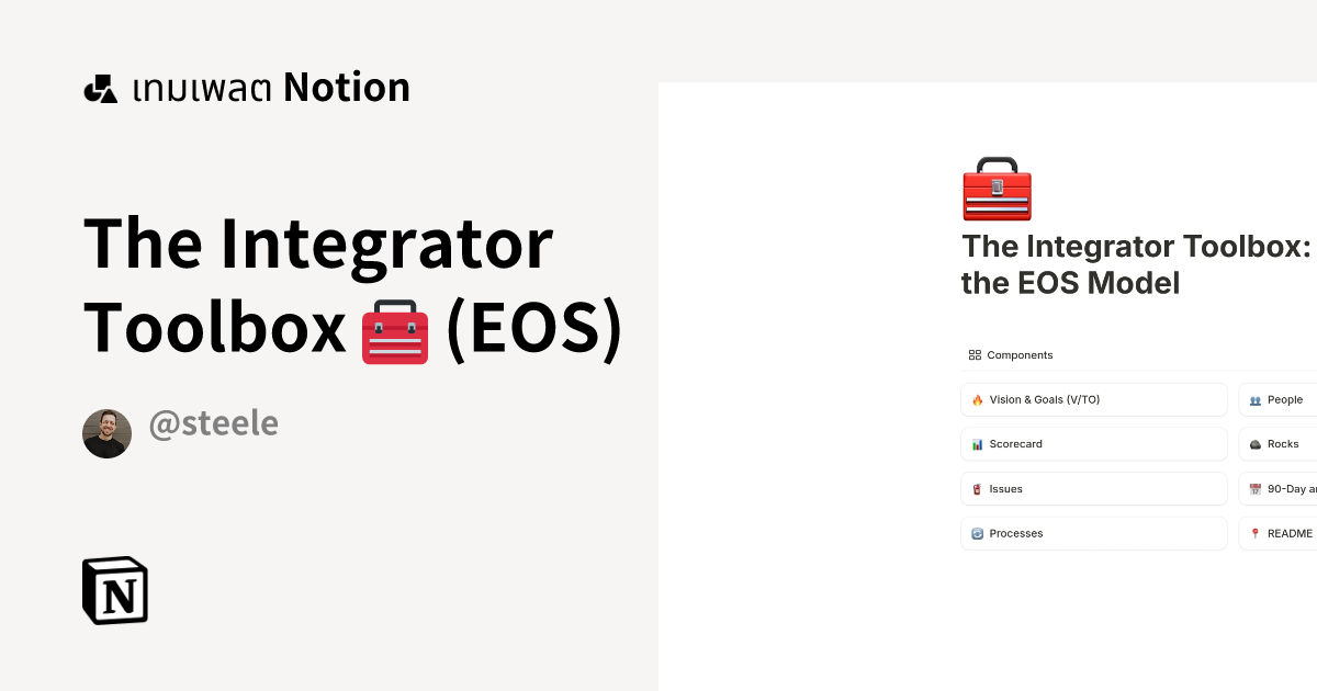 เทมเพลต The Integrator Toolbox 🧰 (EOS) โดย Steele | มาร์เก็ตเพลส Notion