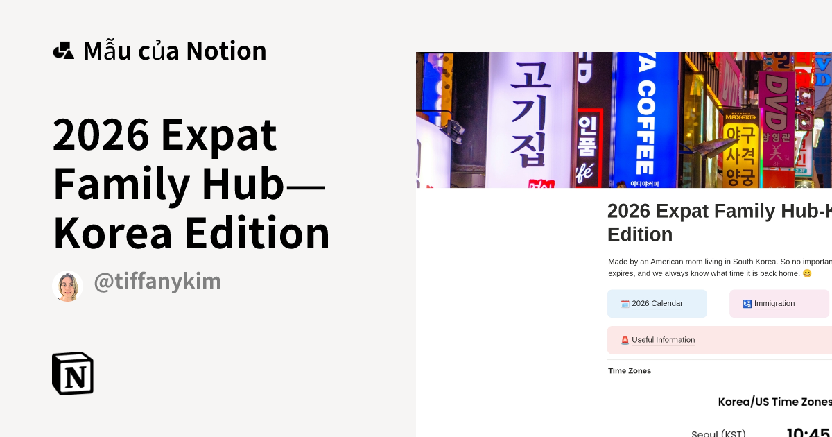 2026 Expat Family Hub—Korea Edition Mẫu do TiffanyKim tạo | Thị trường ...