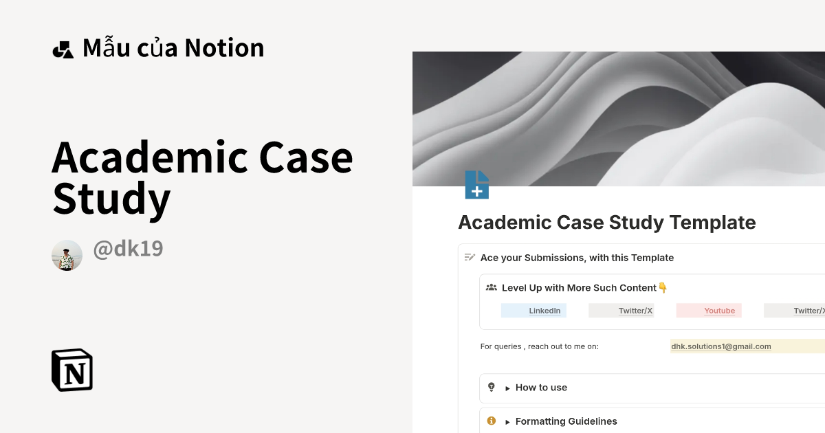 Academic Case Study Mẫu do Dhruv Kumar tạo | Thị trường Notion