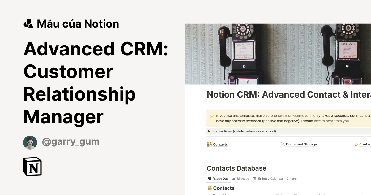 Advanced CRM: Customer Relationship Manager Mẫu do Garry tạo | Thị ...