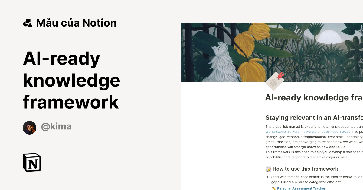 AI-ready knowledge framework Mẫu do Kima Sargsyan tạo | Thị trường Notion
