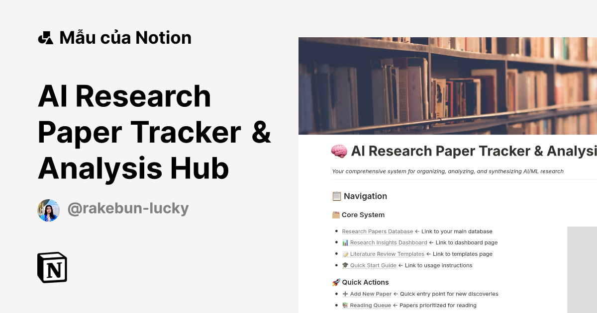 AI Research Paper Tracker & Analysis Hub Mẫu do Rakebun Lucky tạo | Thị ...