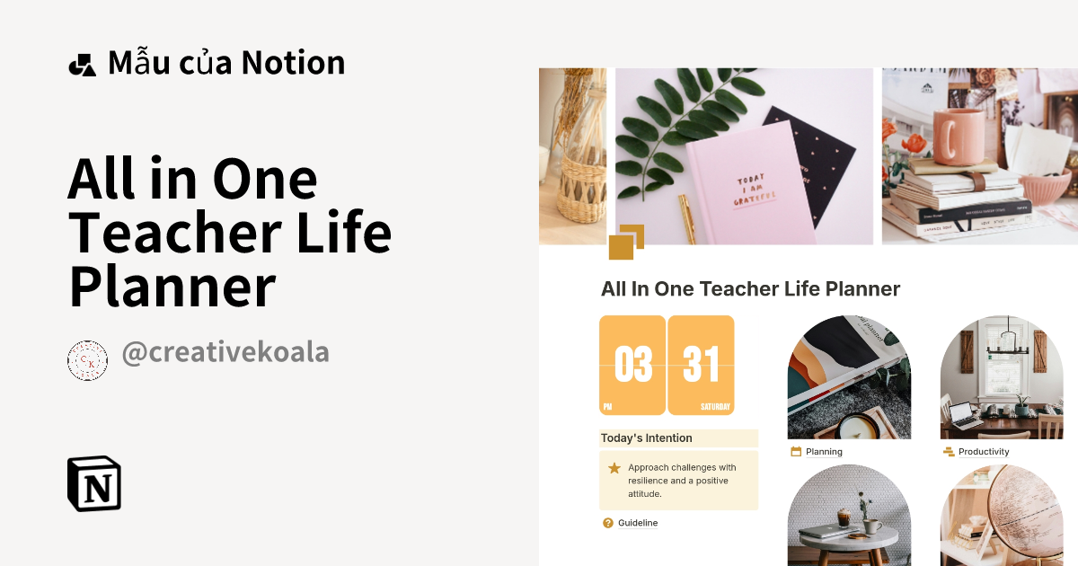 All in One Teacher Life Planner Mẫu do Creative Koala tạo | Thị trường ...