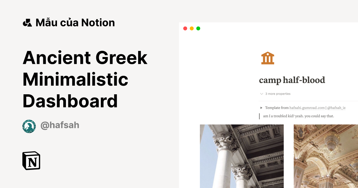Ancient Greek Minimalistic Dashboard Mẫu do Hafsah I tạo | Thị trường ...