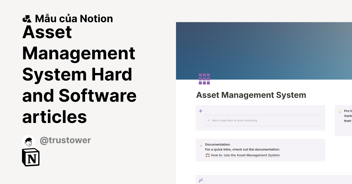 Asset Management System Hard and Software articles Mẫu do Trustower ...