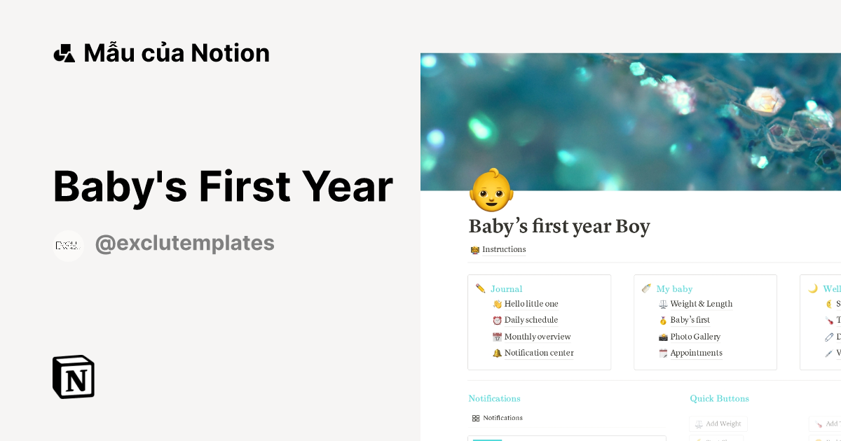 Mẫu Baby's First Year | Thị trường Notion