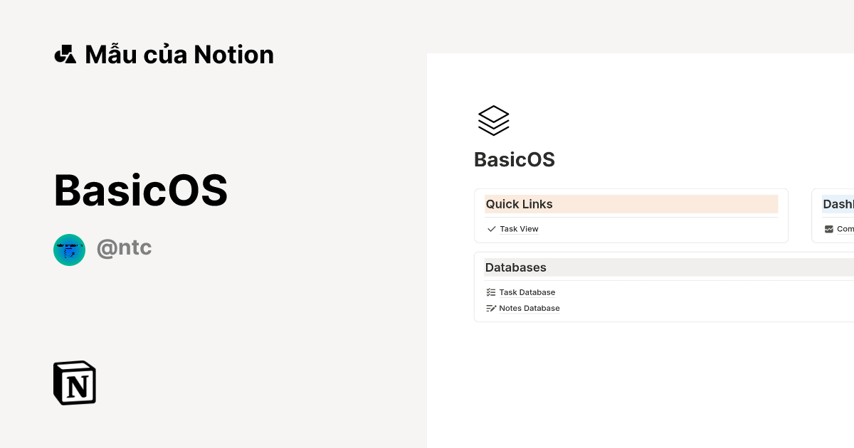Mẫu BasicOS | Thị trường Notion