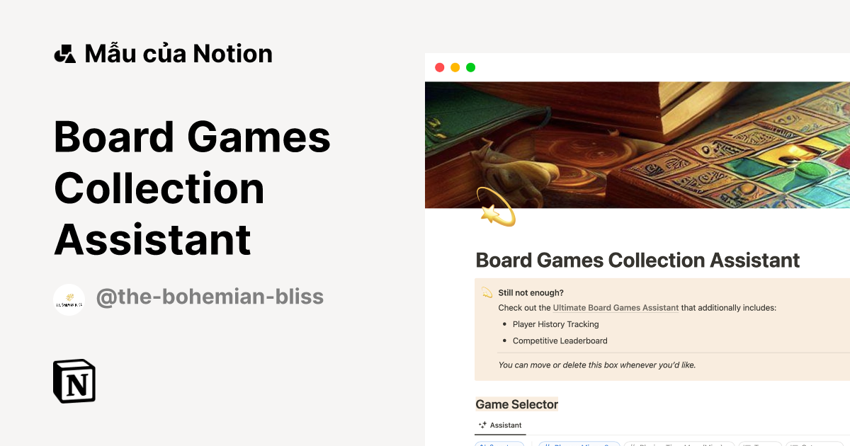 Board Games Collection Assistant Mẫu do The Bohemian Bliss tạo | Thị ...