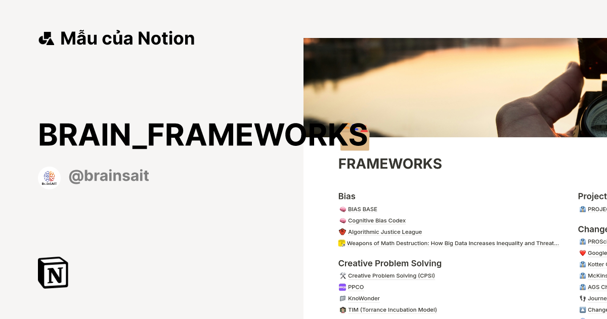 BRAIN_FRAMEWORKS Mẫu do BrainSAIT برينسايت tạo | Thị trường Notion