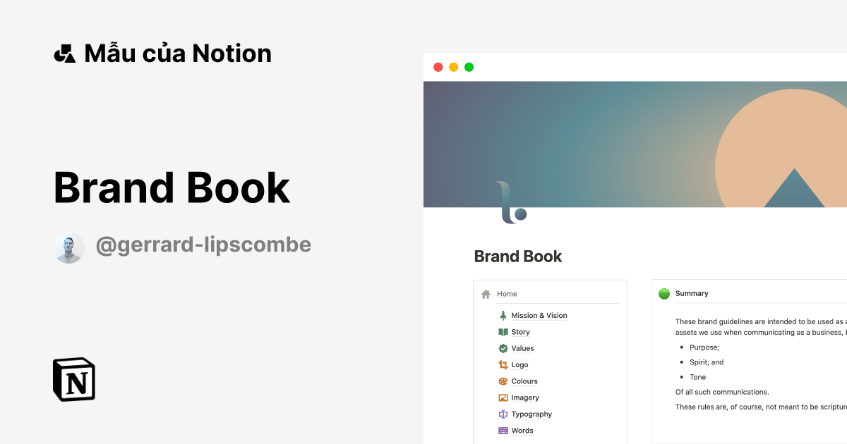 Mẫu Brand Book | Thị trường Notion