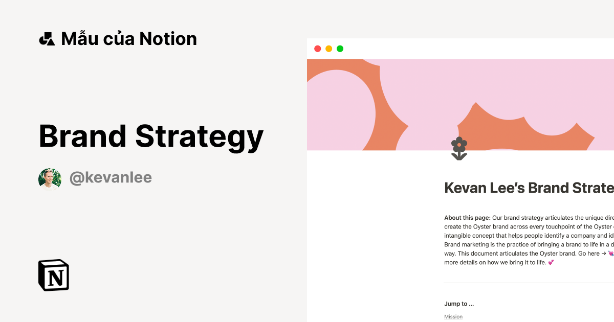 Brand Strategy Mẫu do Kevan Lee tạo | Thị trường Notion