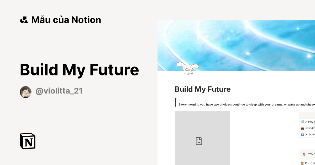 Mẫu Build My Future | Thị trường Notion