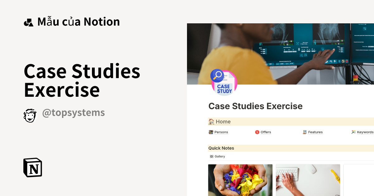 Mẫu Case Studies Exercise | Thị trường Notion