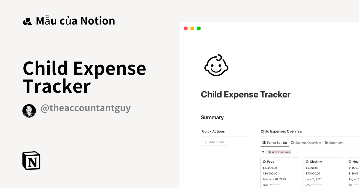 Child Expense Tracker Mẫu do theaccountantguy | FinanceGuy tạo | Thị ...