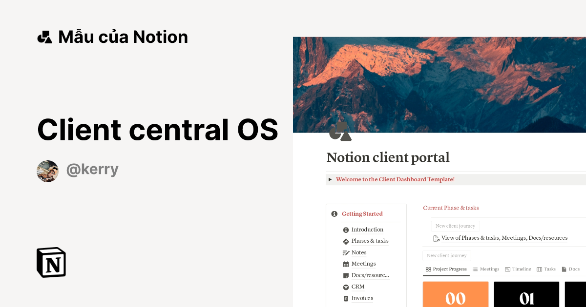 Mẫu Client central OS | Thị trường Notion
