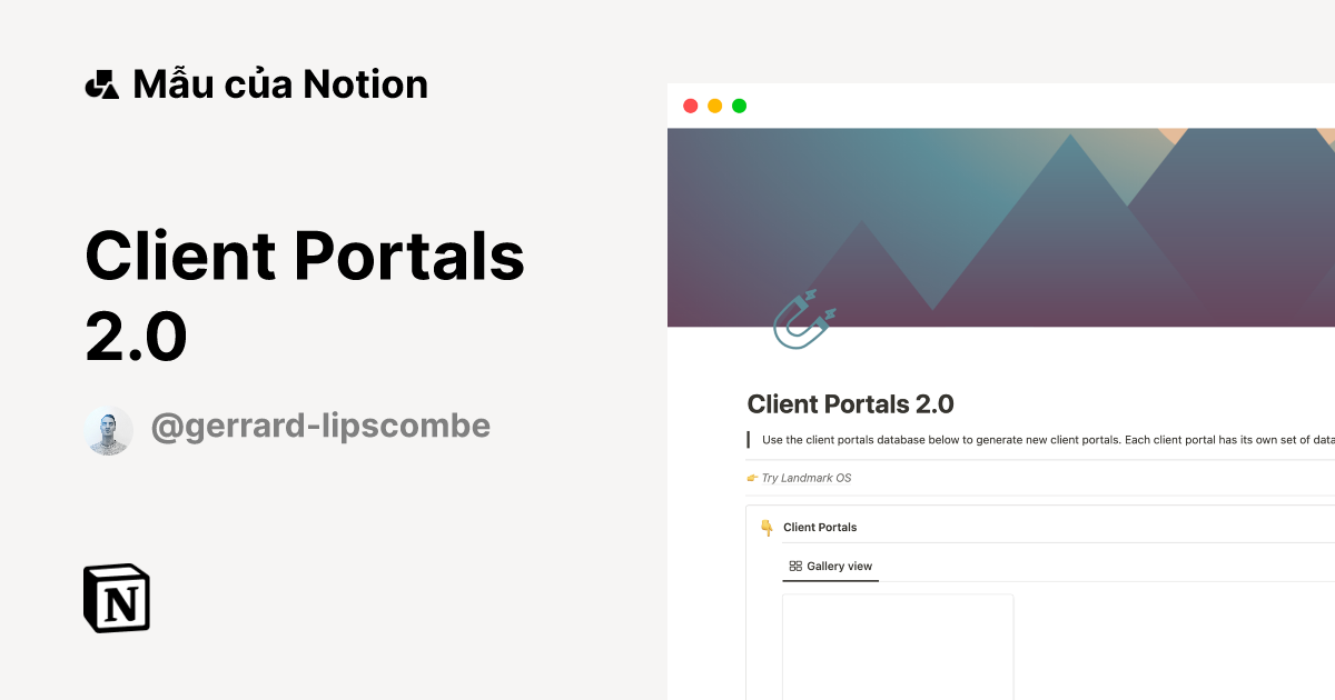 Mẫu Client Portals 2.0 | Thị trường Notion