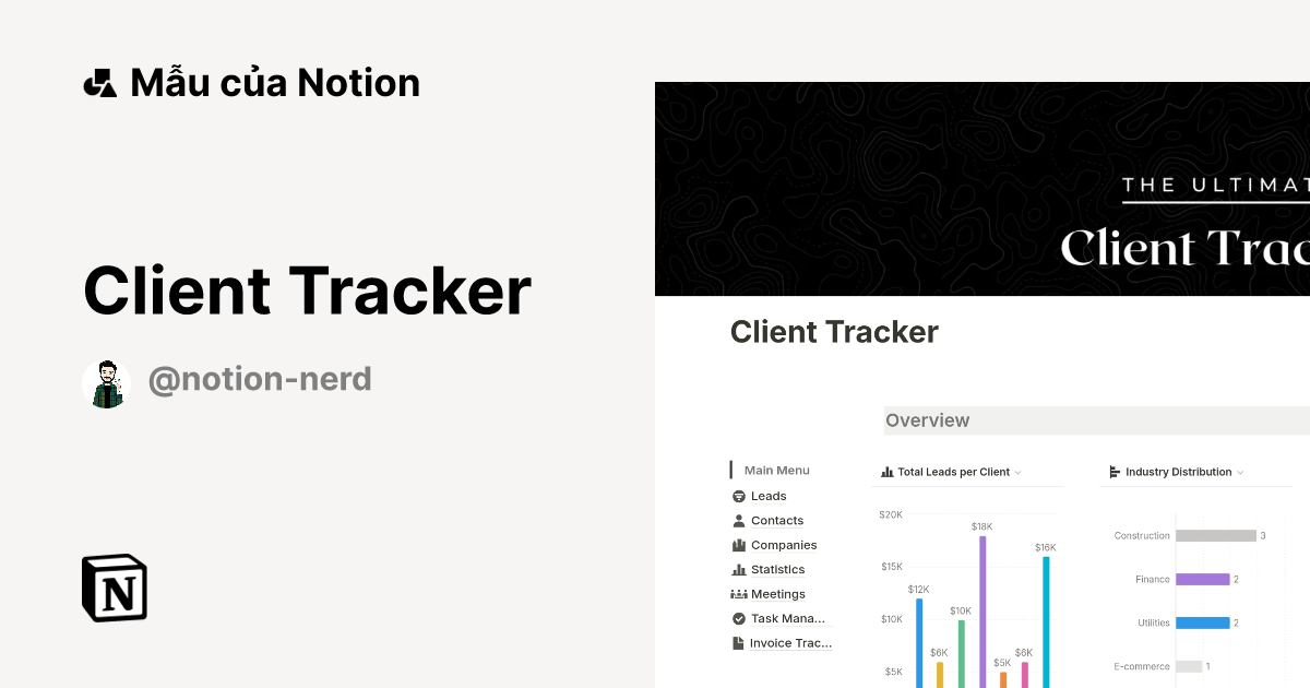 Mẫu Client Tracker | Thị trường Notion