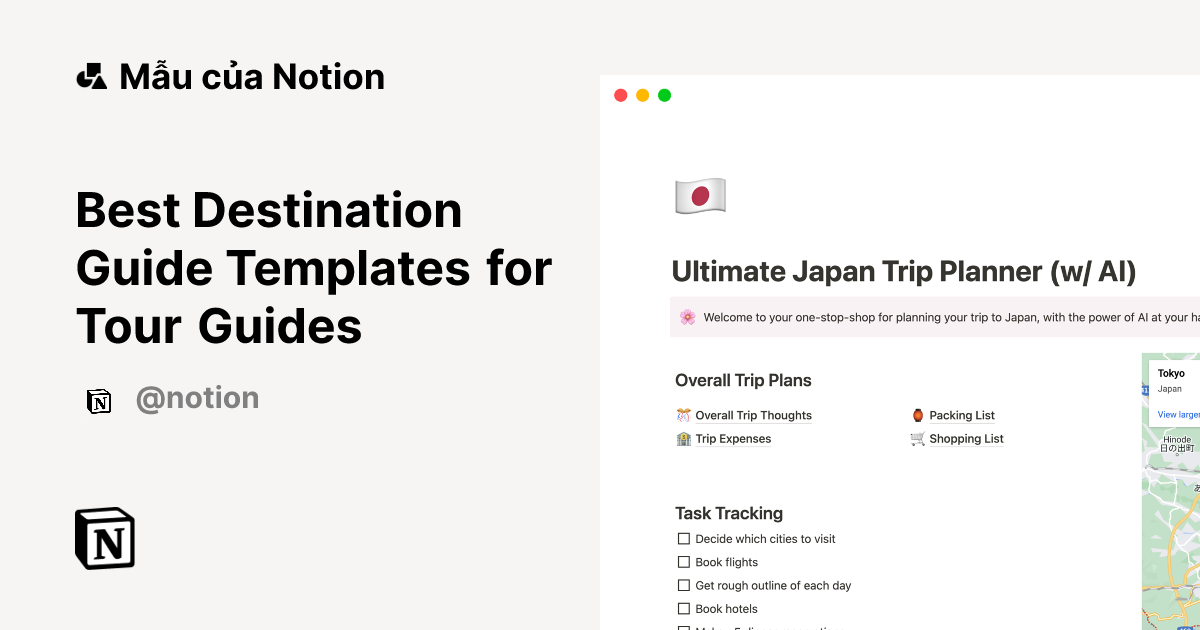 Best Destination Guide Templates for Tour Guides | Thị trường mẫu Notion