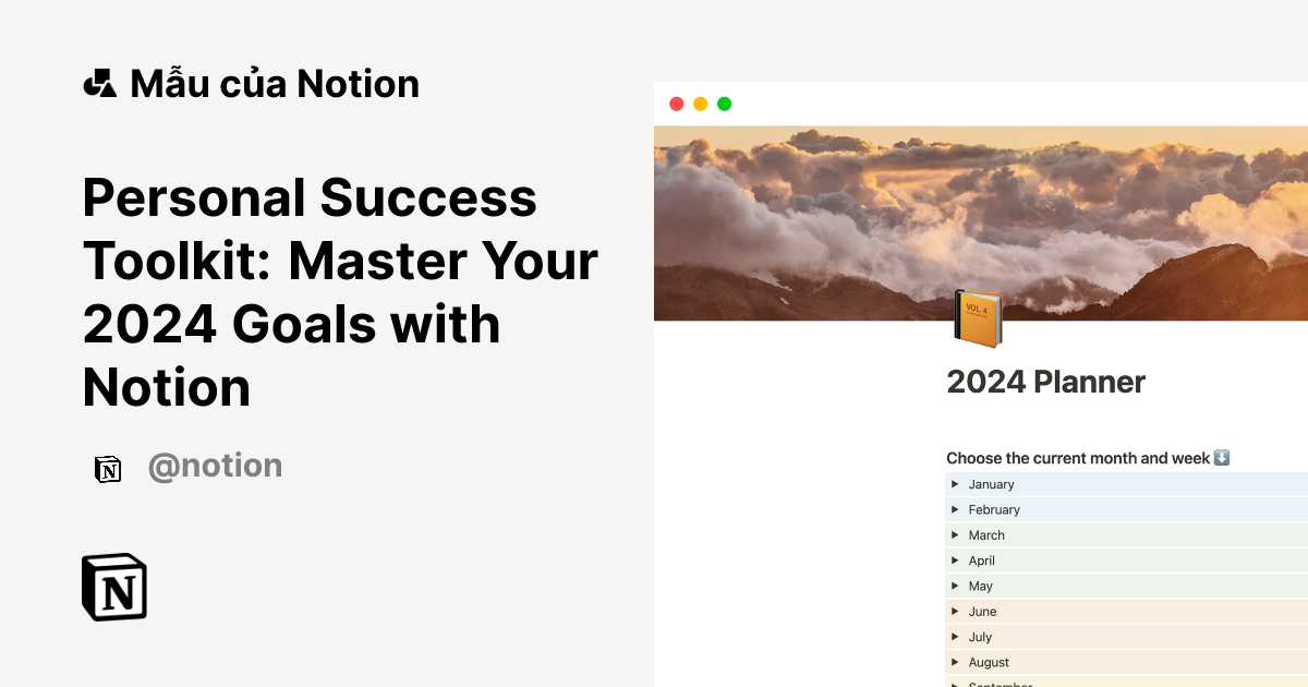 Personal Success Toolkit: Master Your 2024 Goals with Notion | Thị ...