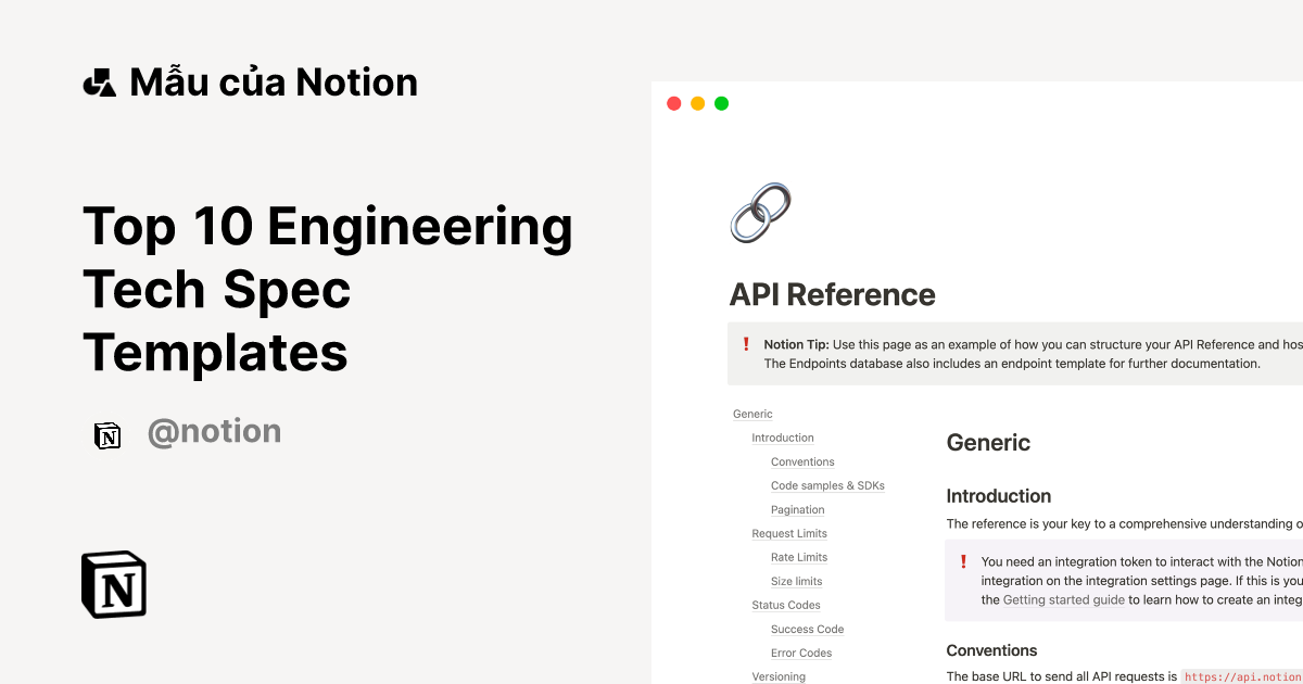 Top 10 Engineering Tech Spec Templates | Thị trường mẫu Notion