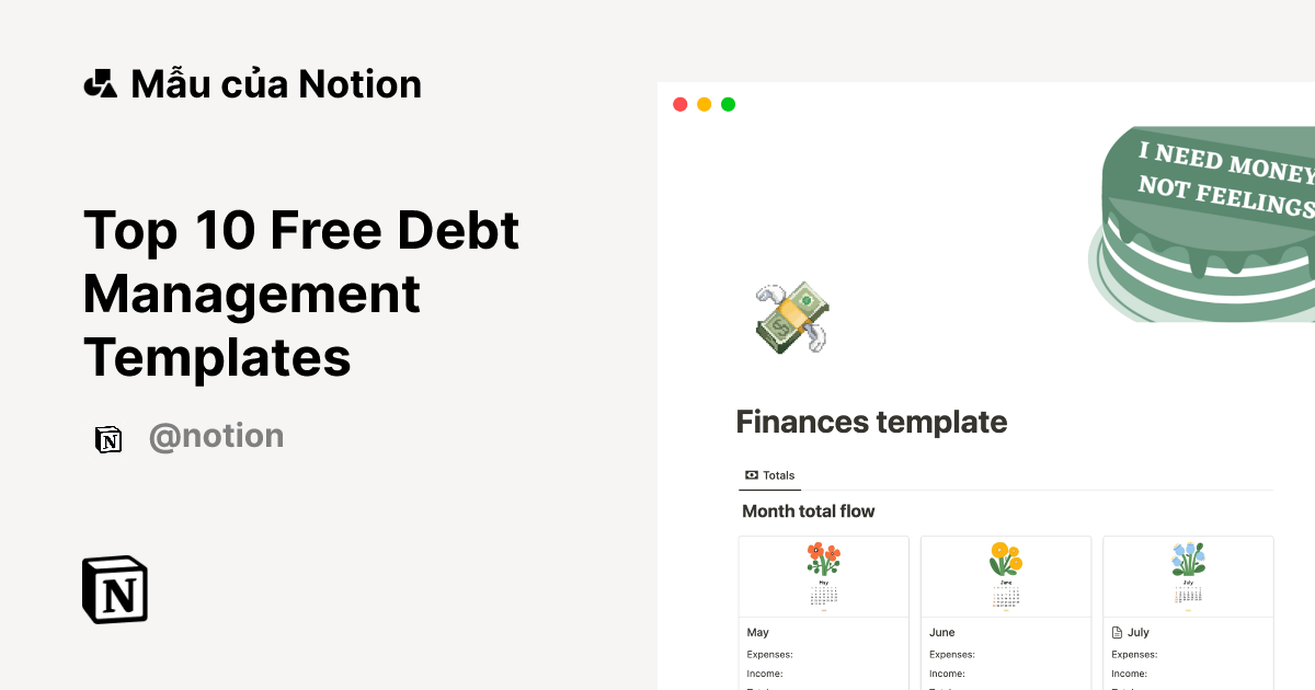 Top 10 Free Debt Management Templates | Thị trường mẫu Notion