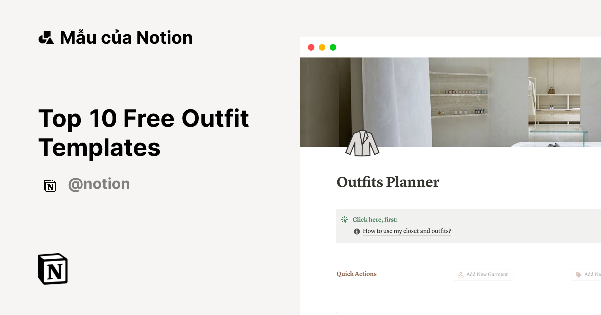 Top 10 Free Outfit Templates | Thị trường mẫu Notion