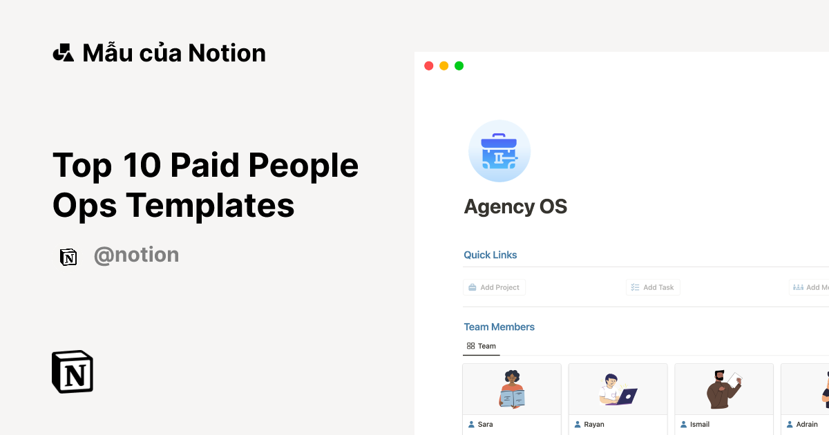 Top 10 Paid People Ops Templates | Thị trường mẫu Notion