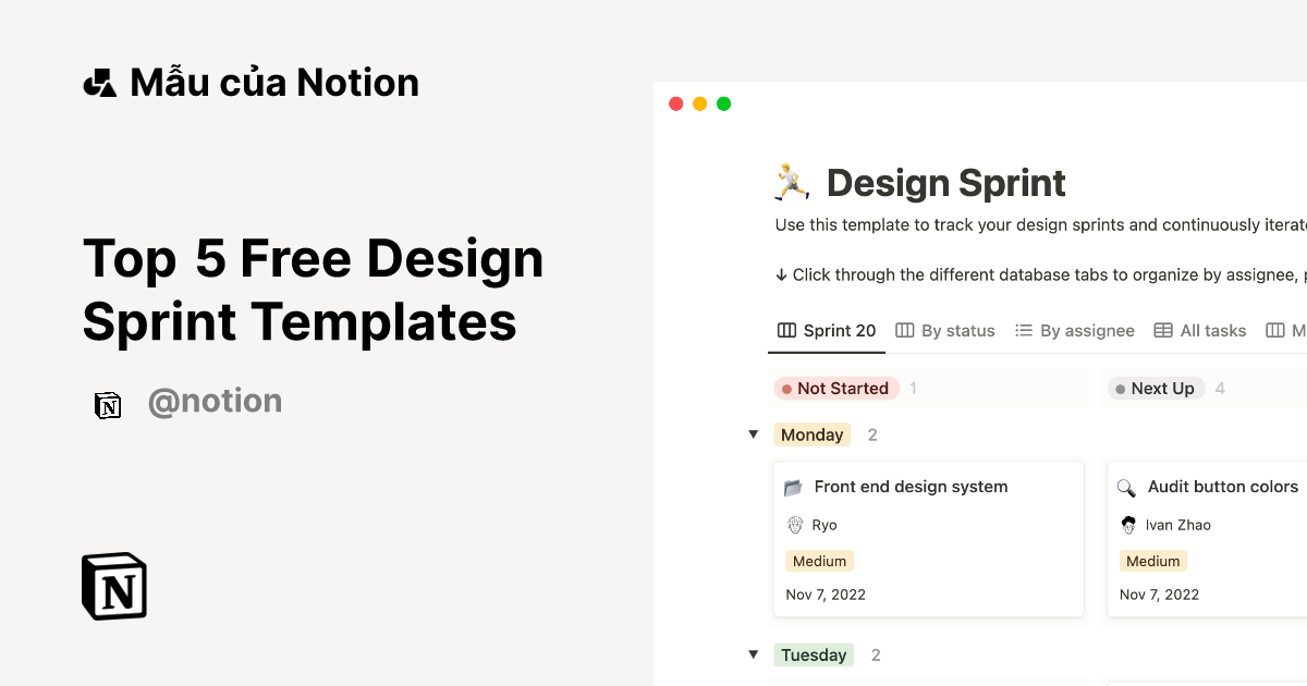 Top 5 Free Design Sprint Templates | Thị trường mẫu Notion
