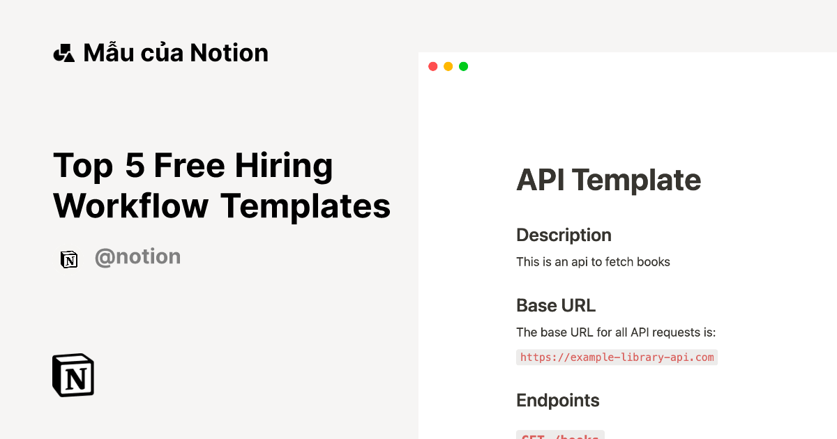 Top 5 Free Hiring Workflow Templates | Thị trường mẫu Notion