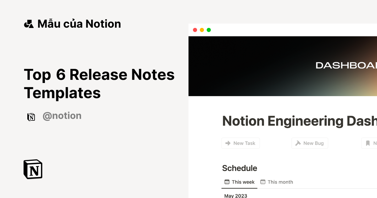 Top 6 Release Notes Templates | Thị trường mẫu Notion