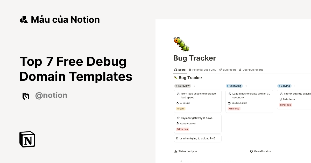 Top 7 Free Debug Domain Templates | Thị trường mẫu Notion