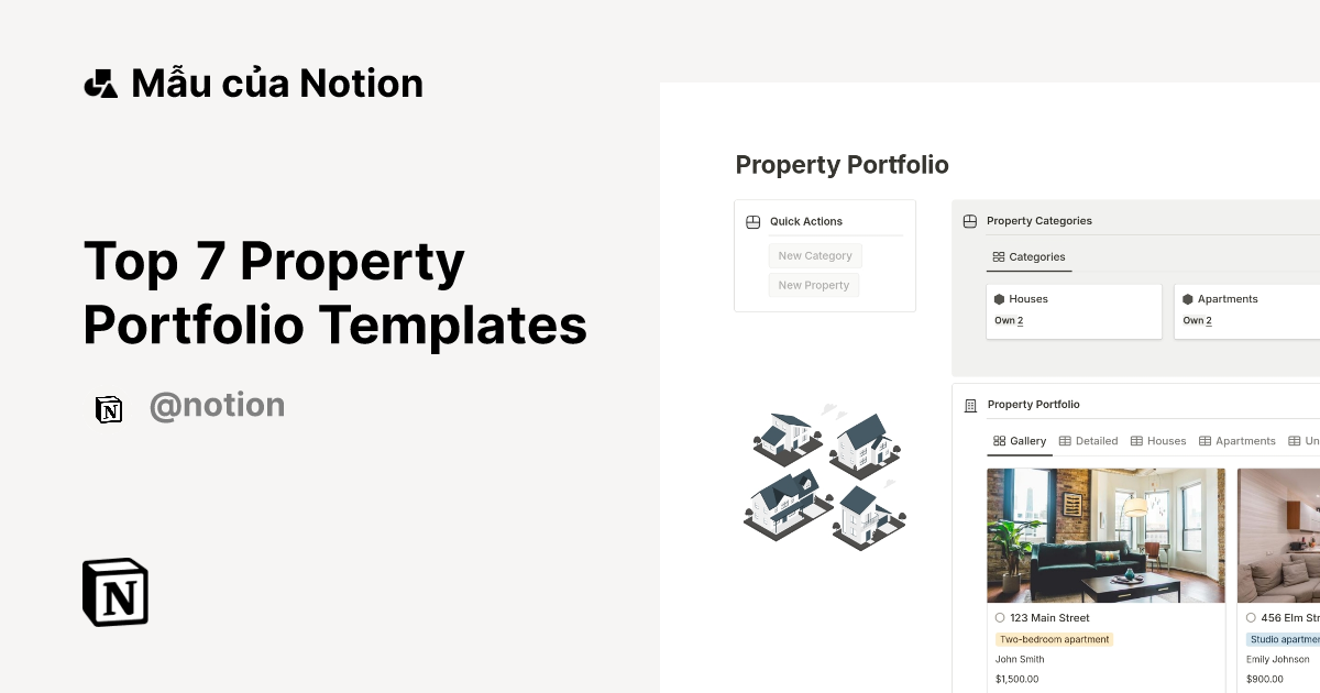 Top 7 Property Portfolio Templates | Thị trường mẫu Notion
