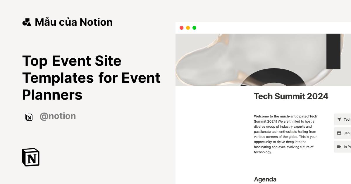 Top Event Site Templates for Event Planners | Thị trường mẫu Notion